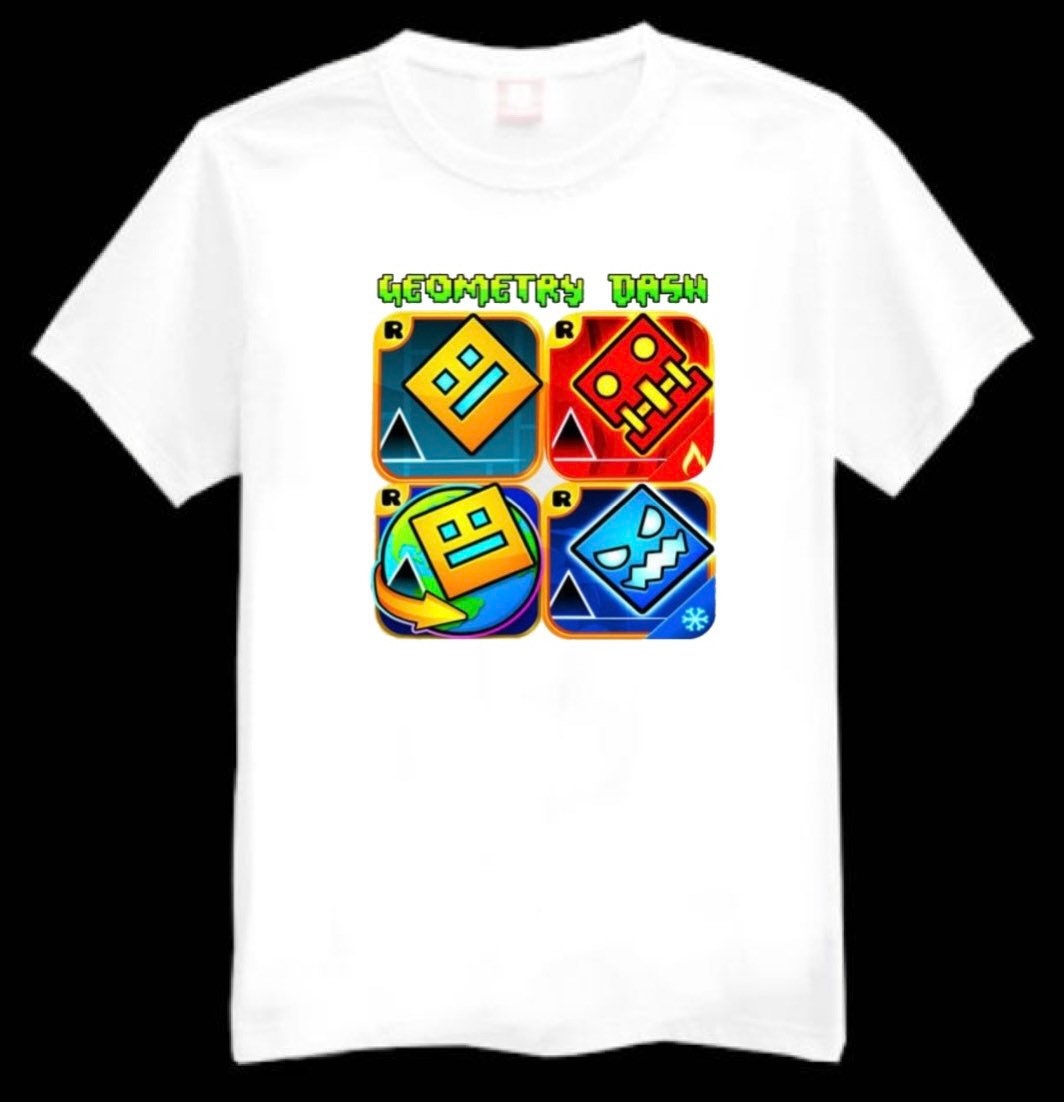 Geometry Dash Kids Printed T-shirt Various Sizes Available - Etsy