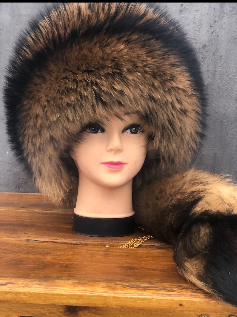 Natural Raccoon Fur Hat Unisex Any Size - Etsy