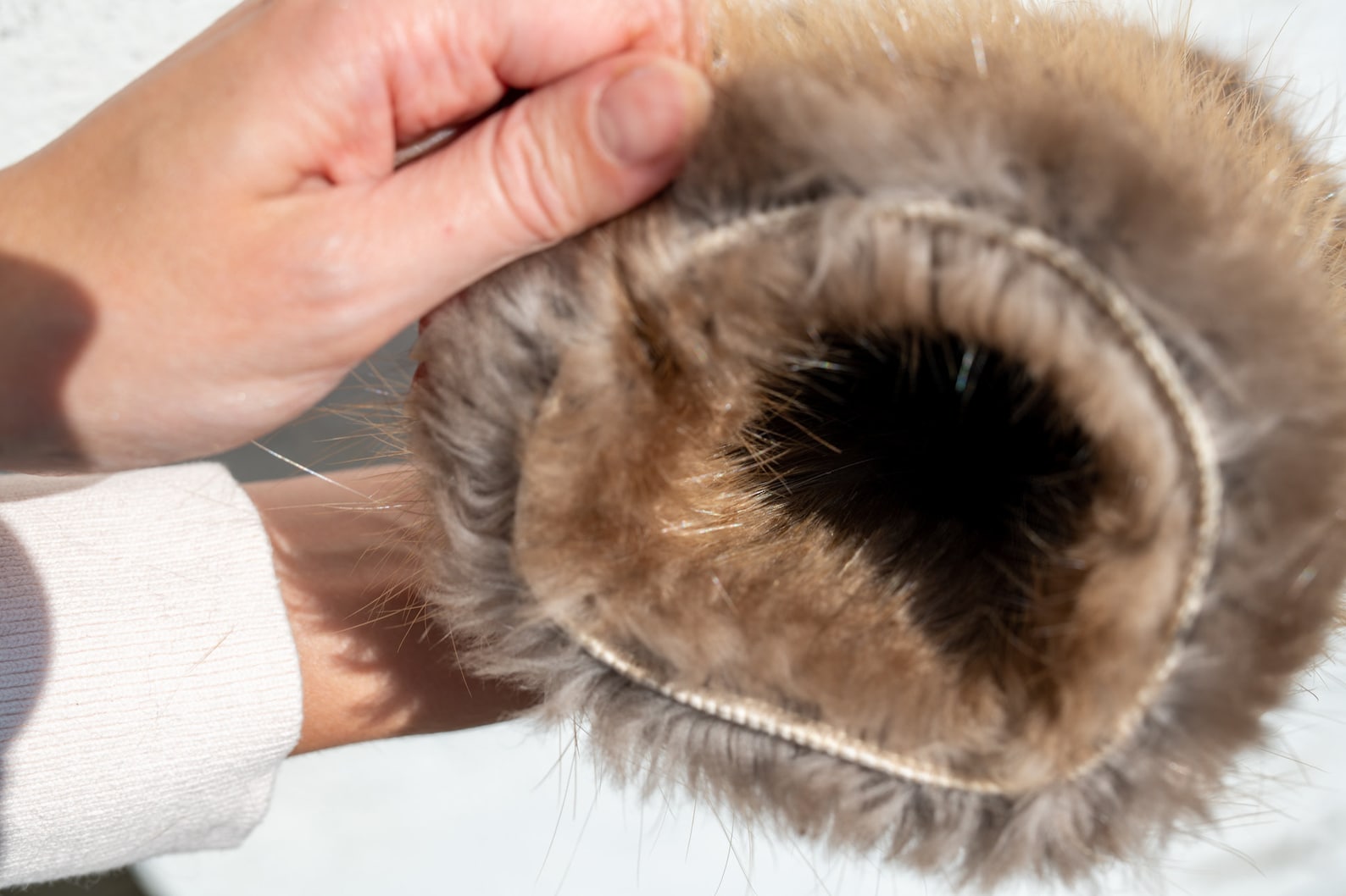 Women’s Fox Double Mittens (inner and Outer Gloves) Super Warm Fur ...