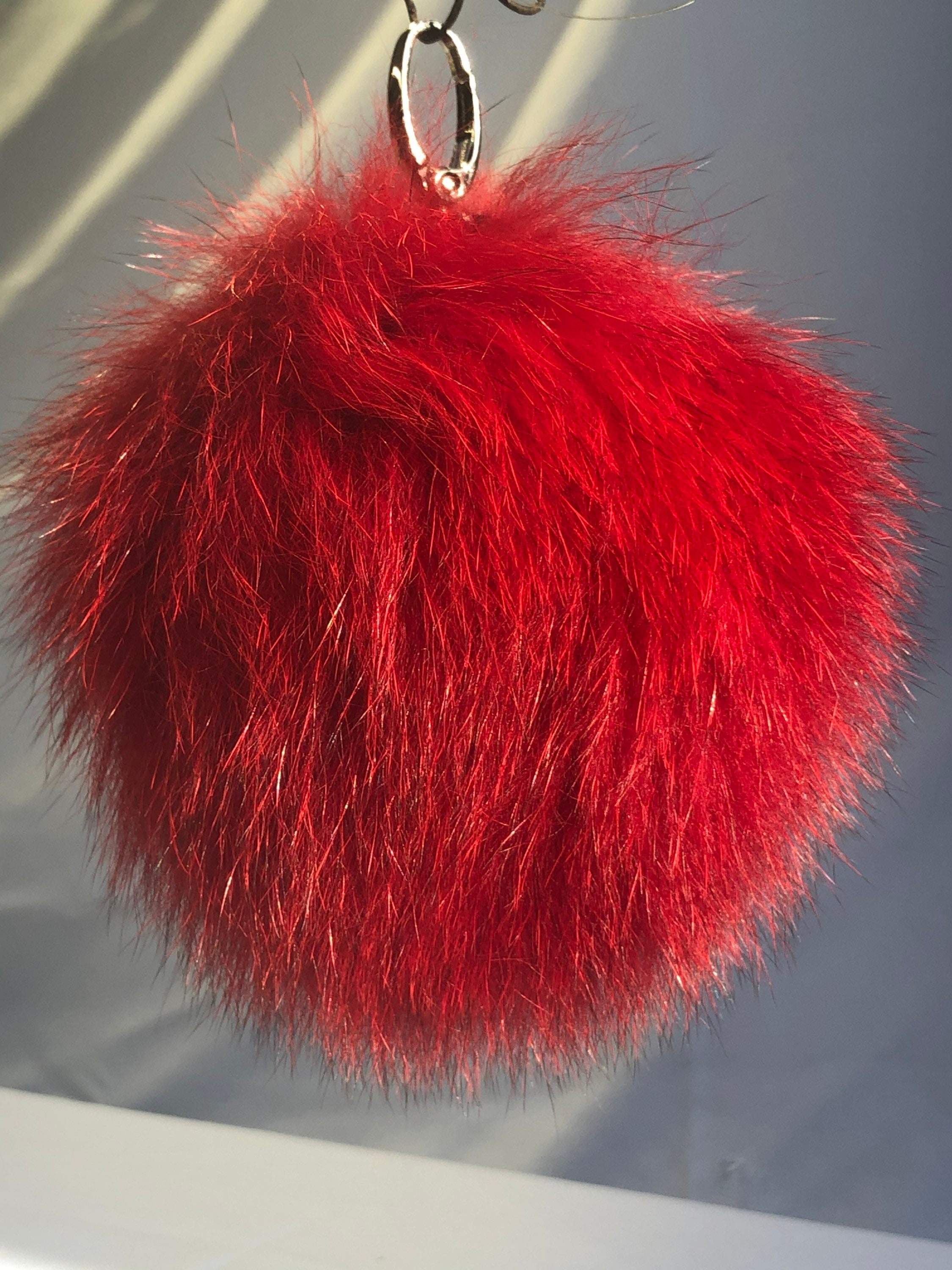 Natural Pom Poms With CLIPS FOR KEYS Exclusive Unique Low - Etsy