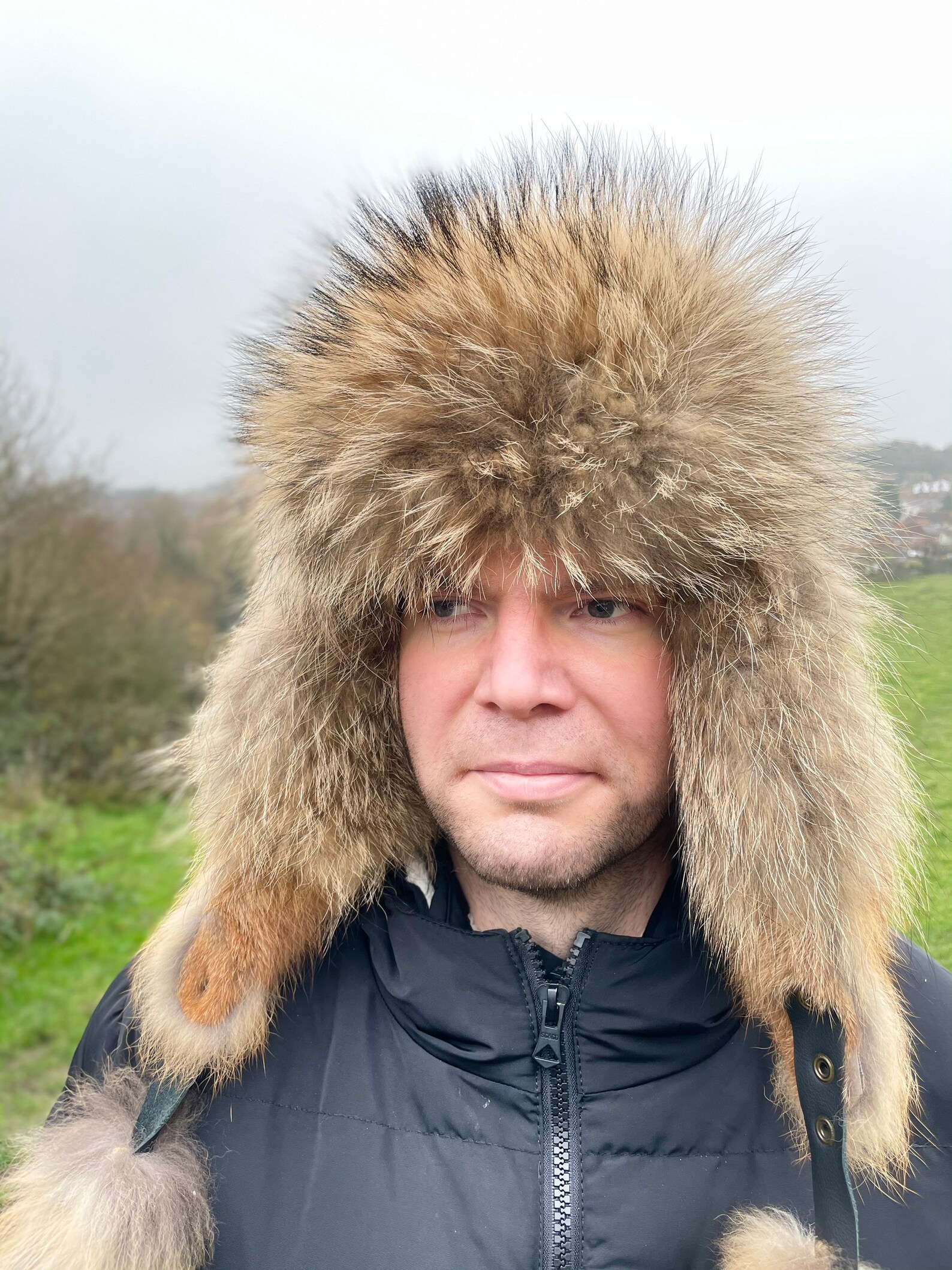 Red Fox / Raccoon Front Natural Full Mens Hat Trappers - Etsy