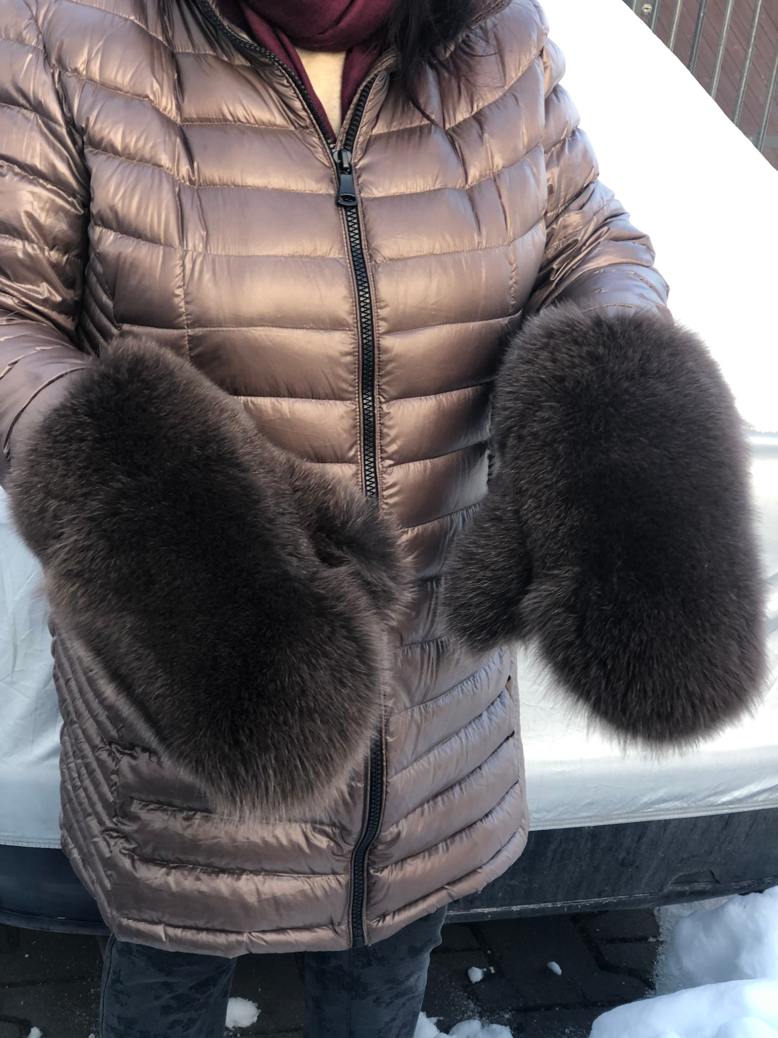 Women’s Fox Double Mittens (inner and Outer Gloves) Super Warm Fur ...