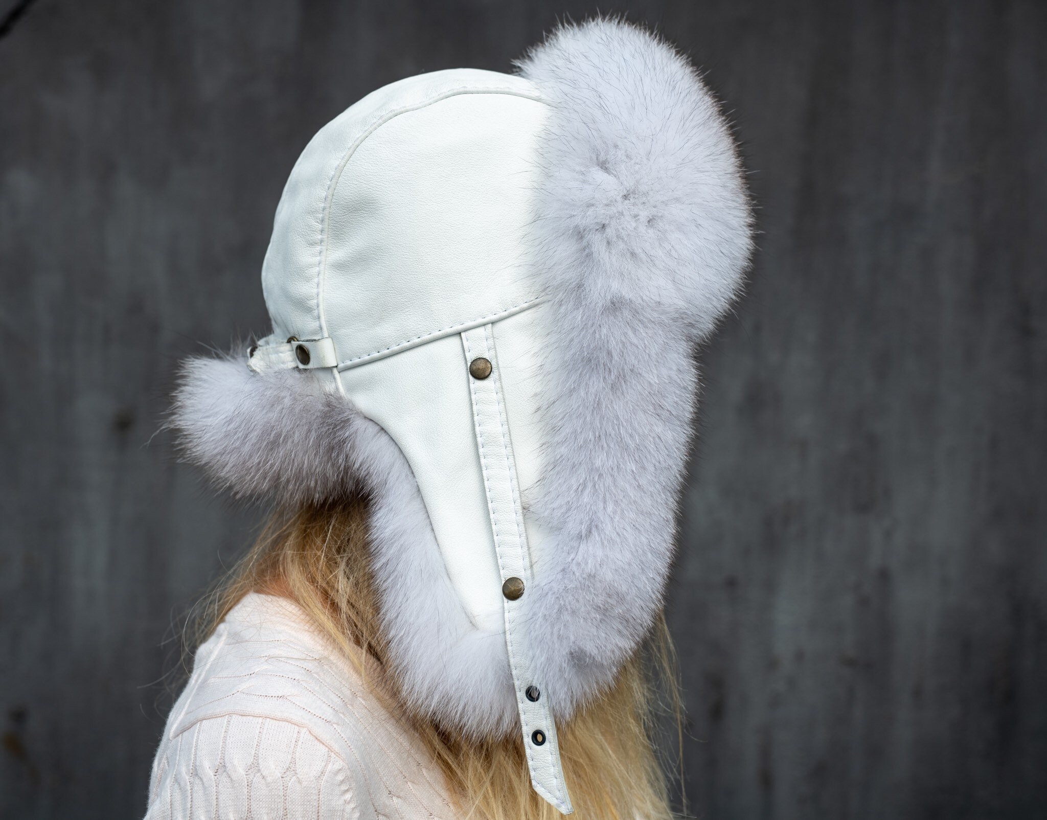 Natural White Fox Womens Trappers Hats SAGA Scandinavian Fur - Etsy