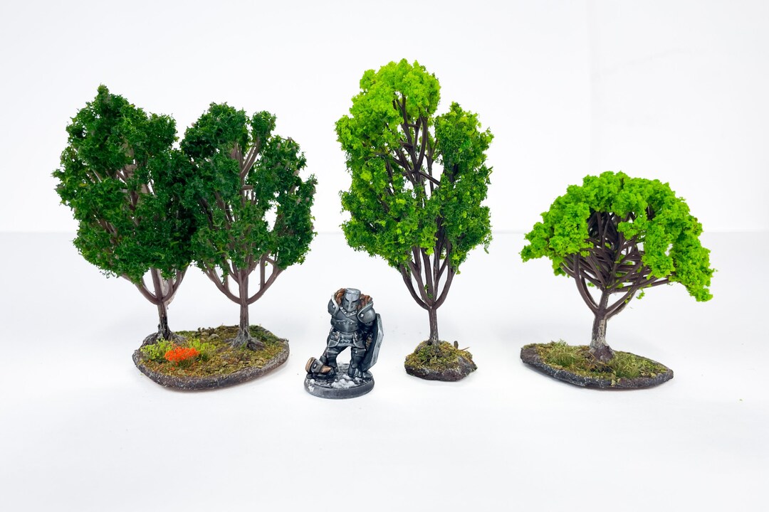 Miniature Budget Dnd Tree Set for Tabletop Rpgs and Wargaming, Flocked ...