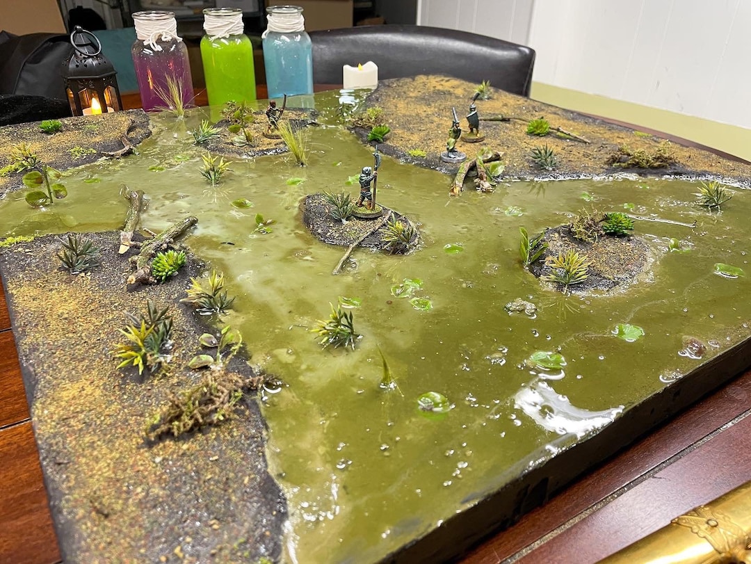 Large Detailed Swamp or Bayou Terrain Board, 2’x2’, for Tabletop RPG ...