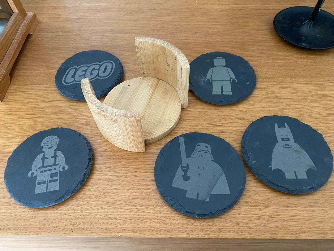 Slate Coasters in a Lego Theme - Etsy