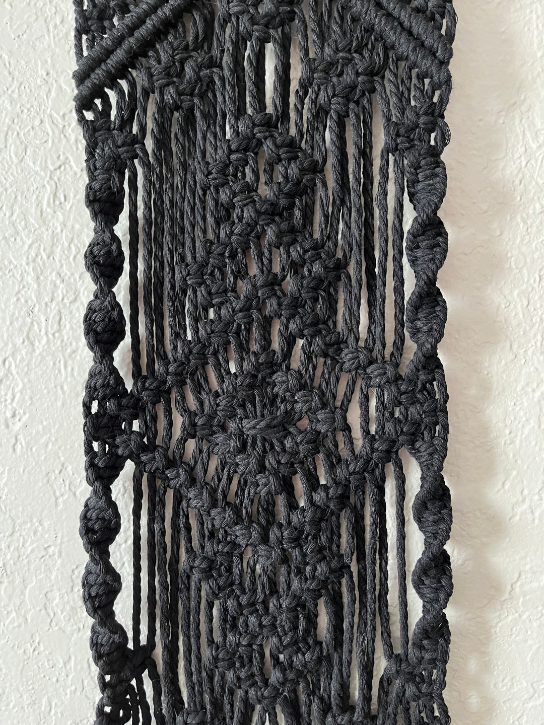 Woven Wall Decor Black Macrame Art Gothic Wall Hanging - Etsy