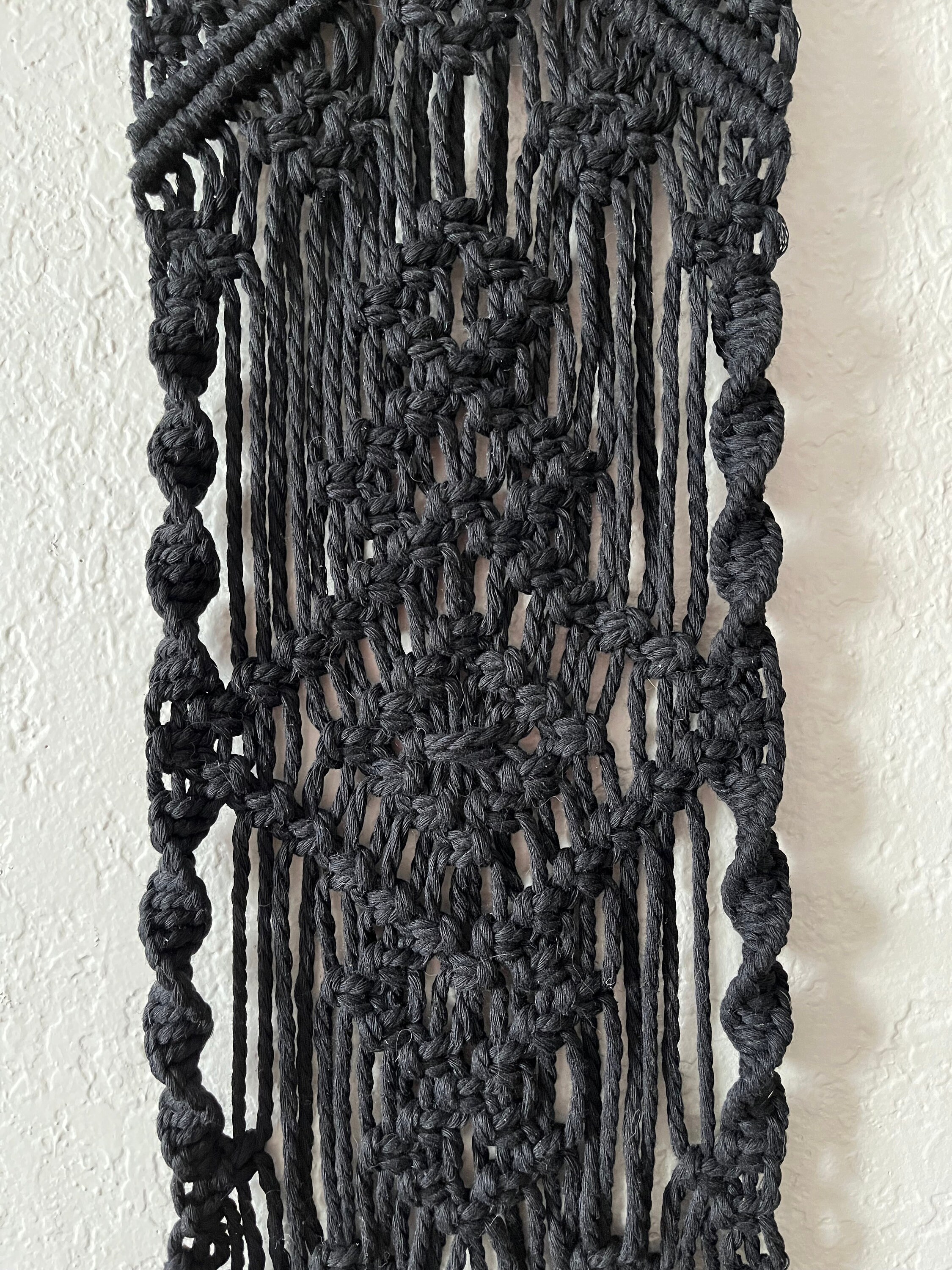 Woven Wall Decor Black Macrame Art Gothic Wall Hanging - Etsy
