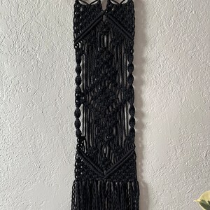 Woven Wall Decor Black Macrame Art Gothic Wall Hanging - Etsy