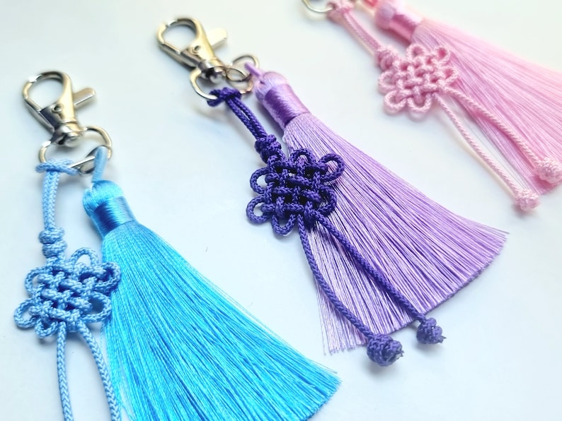 국희kuk Hee Korean Knots Maedeup Tassels Pastel Korea Drama Kpop Keychain ...
