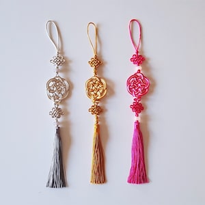 BTS Hanbok Norigae Korean Charm Handmade Ornaments Red Tassel Knots ...