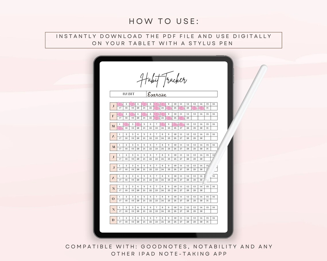 Yearly Habit Tracker Printable, 365 Day Challenge (digital Download) - Etsy