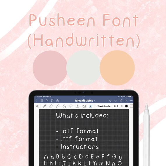 Pusheen Font Handwritten Digital Download | Etsy