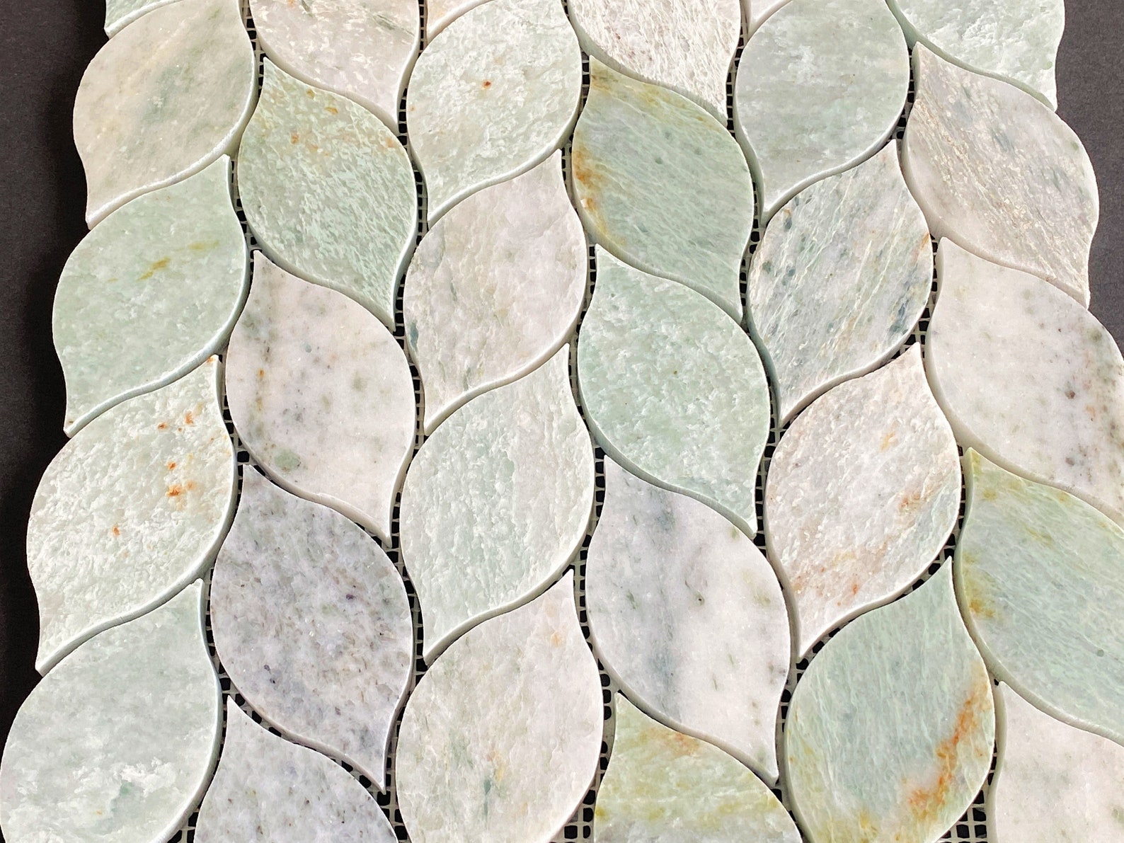 Ming Green Leaf Pattern Marble Mosaic Tile EST000MQ4 - Etsy