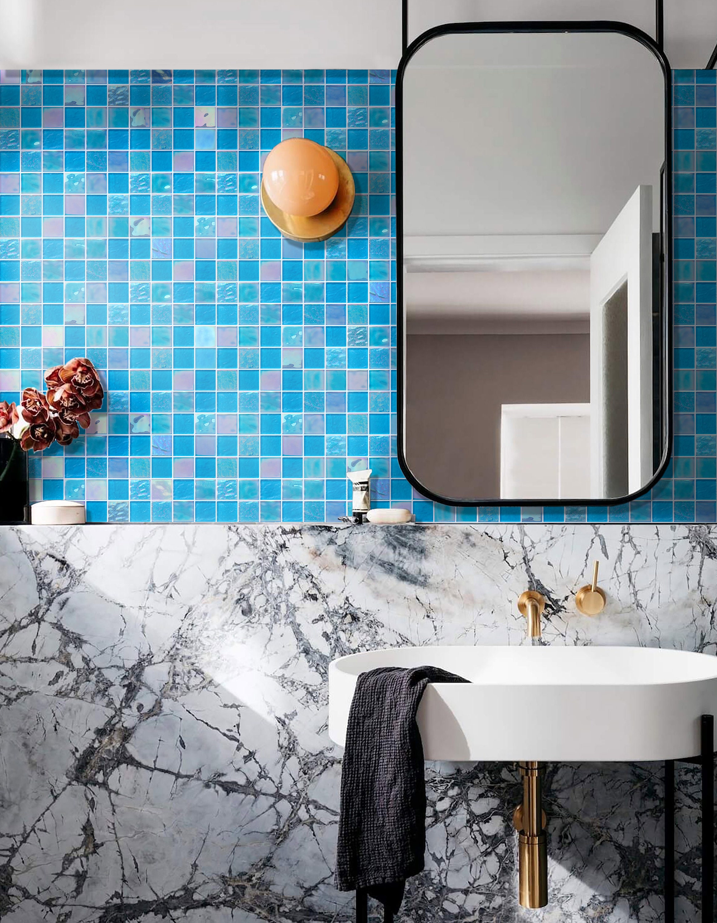2" X 2" Glass Grid Wall & Pool Tiles - EST000GPT3 - Etsy