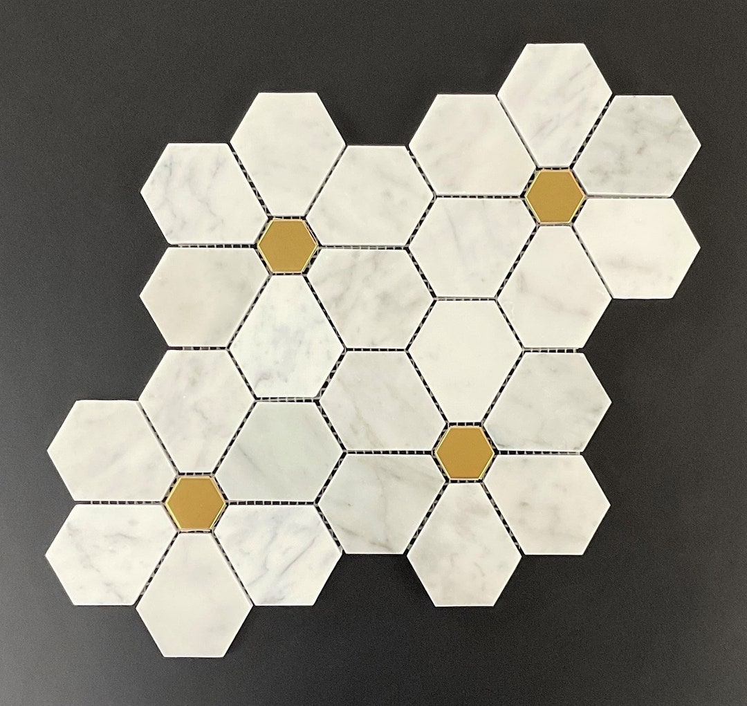 Large Flower Pattern Marble Mosaic Tile - EST000MFL1 - Etsy