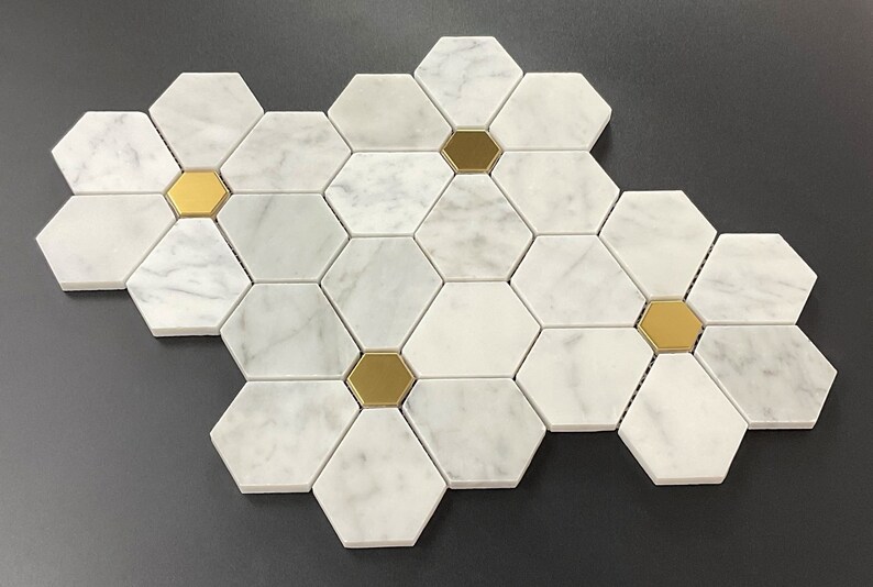 Large Flower Pattern Marble Mosaic Tile EST000MFL1 - Etsy