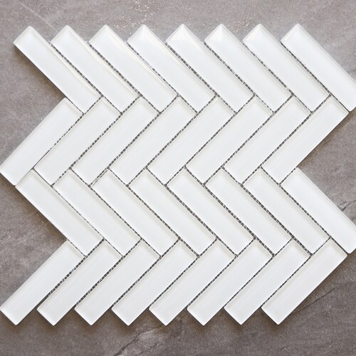 Red 1 X 4 Herringbone Glass Linear Mosaic Tile - Etsy