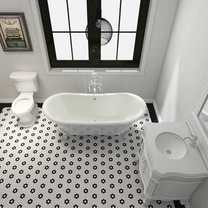 1 Hexagon Daisy Flower Porcelain Mosaic Tile EST000PHP1 - Etsy