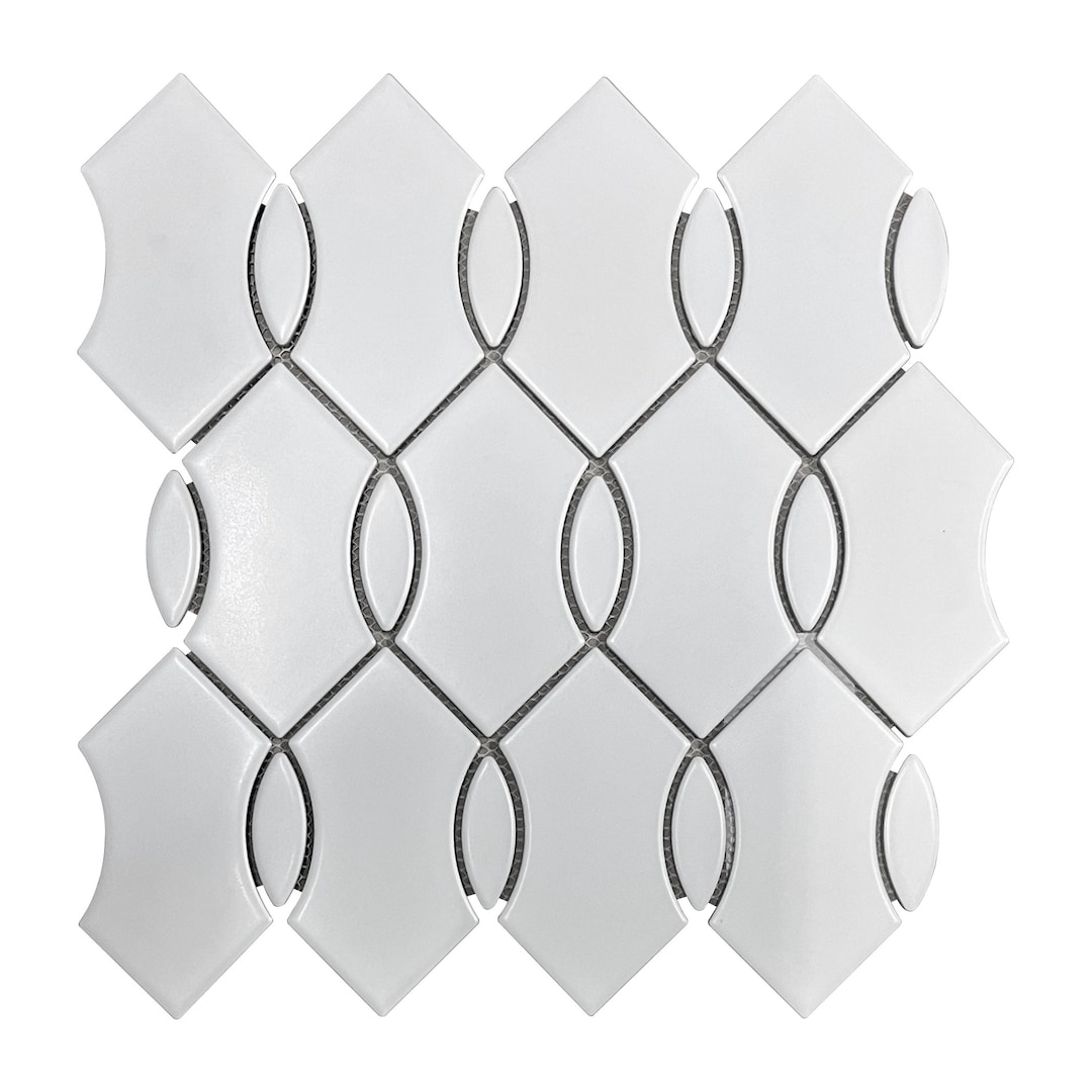 Retro White Wave Porcelain Mosaic Tile - EST000PW1 - Etsy