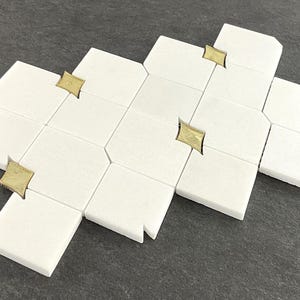 Thassos White Marble With Gold Glass Mosaic Tile - EST000YA1 - Etsy