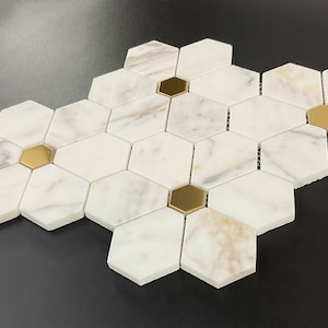 Large Flower Pattern Marble Mosaic Tile - EST000MFL2 - Etsy