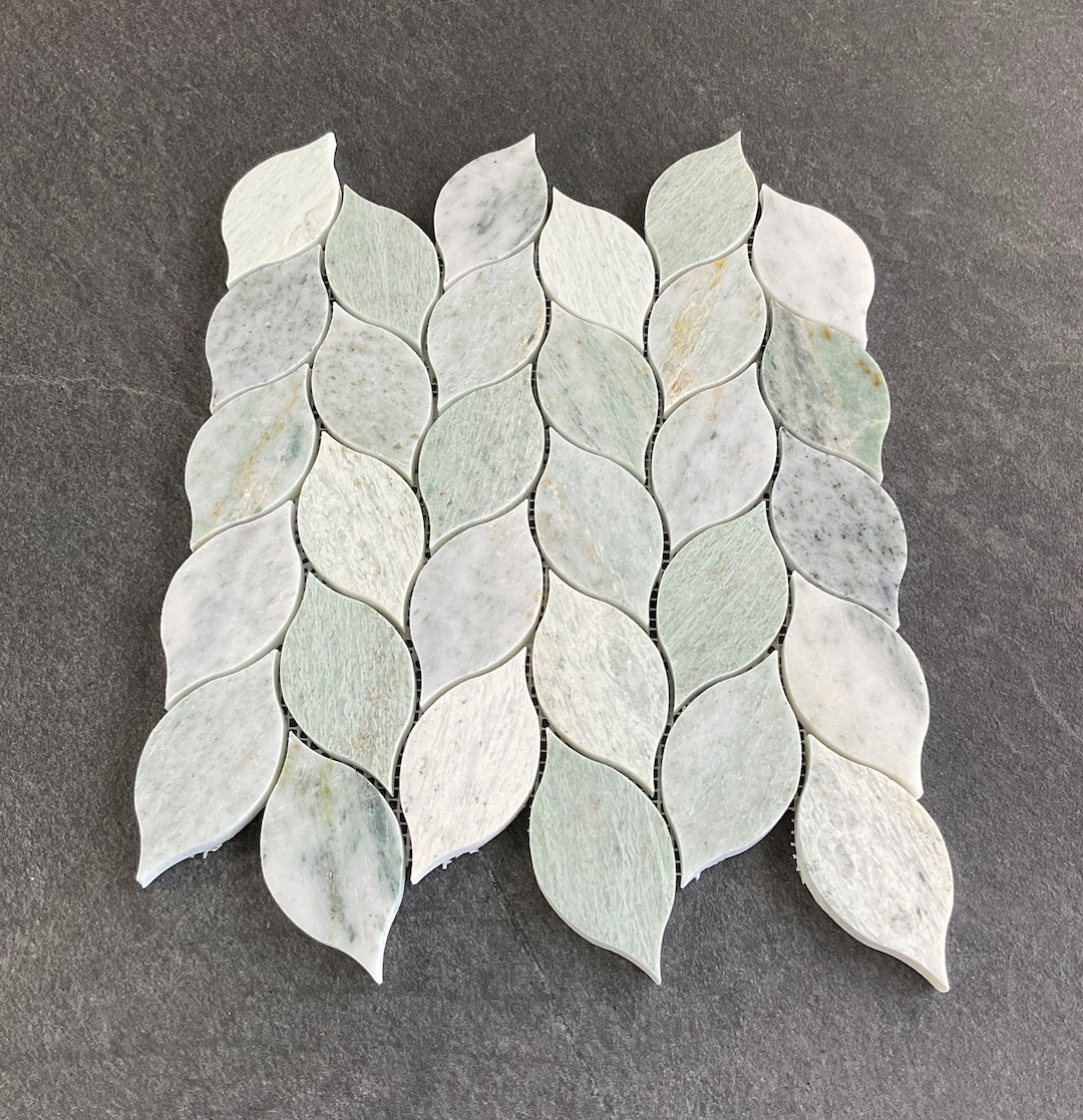Ming Green/green Pearl Marble Leaf Pattern Mosaic Wall and Floor Tiles ...