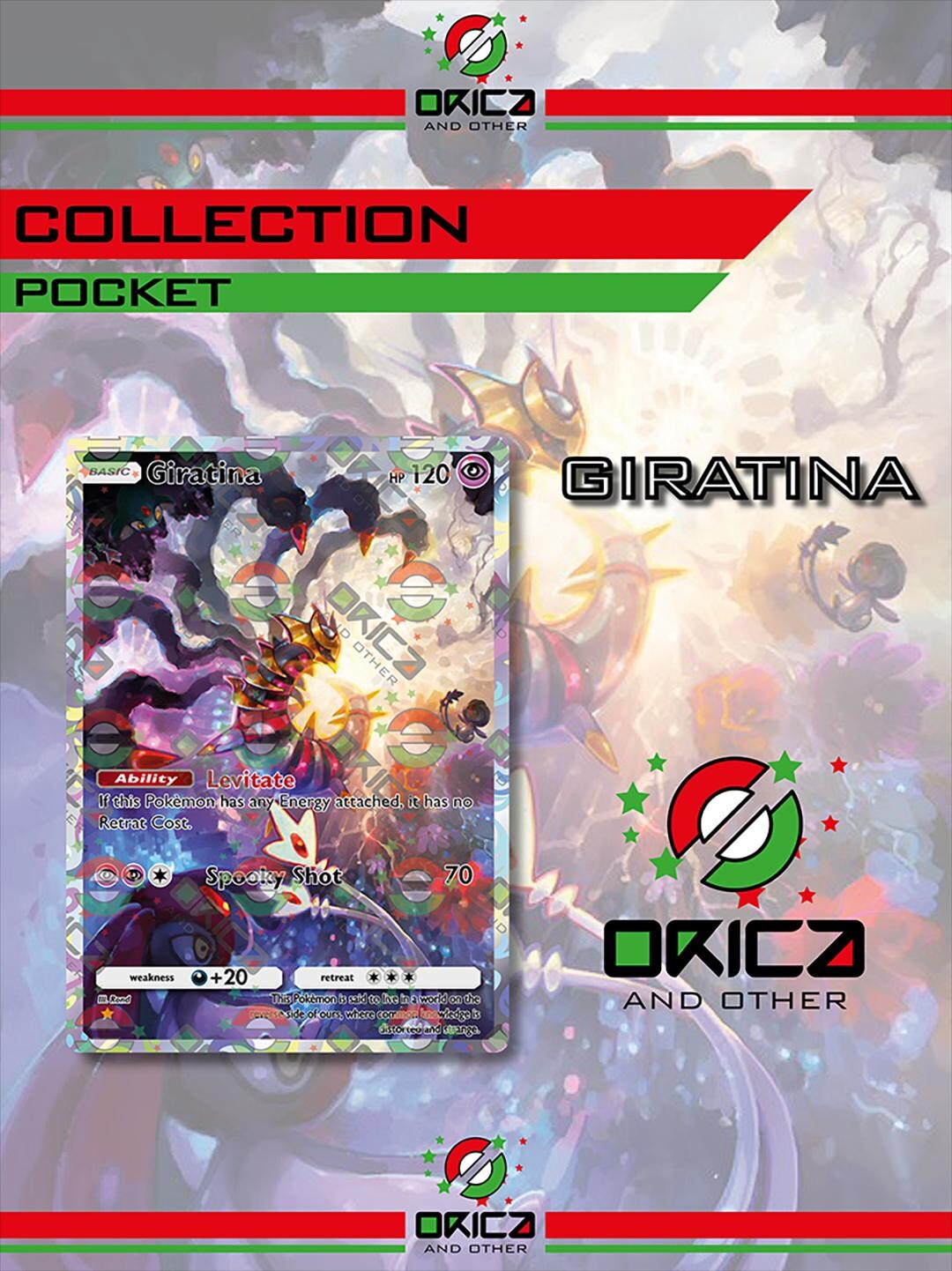 Custom Card Orica GIRATINA Full Art With Relief Effects Cosmo Holo NEW ...