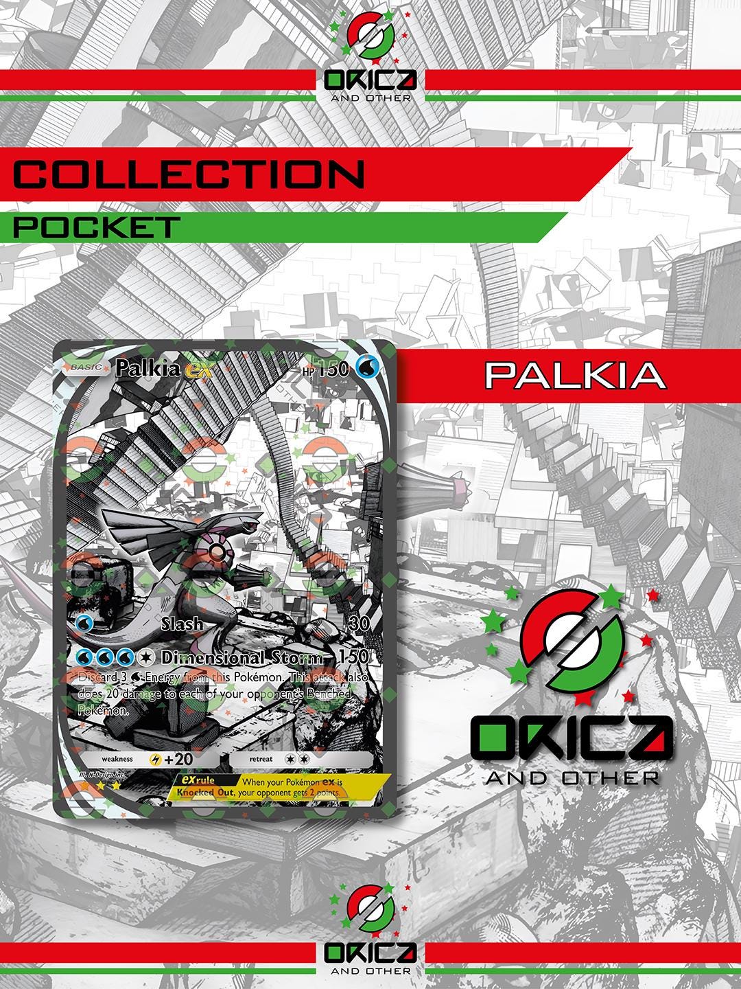 Custom Card Orica PALKIA Full Art With Relief Effects Cosmo Holo NEW ...