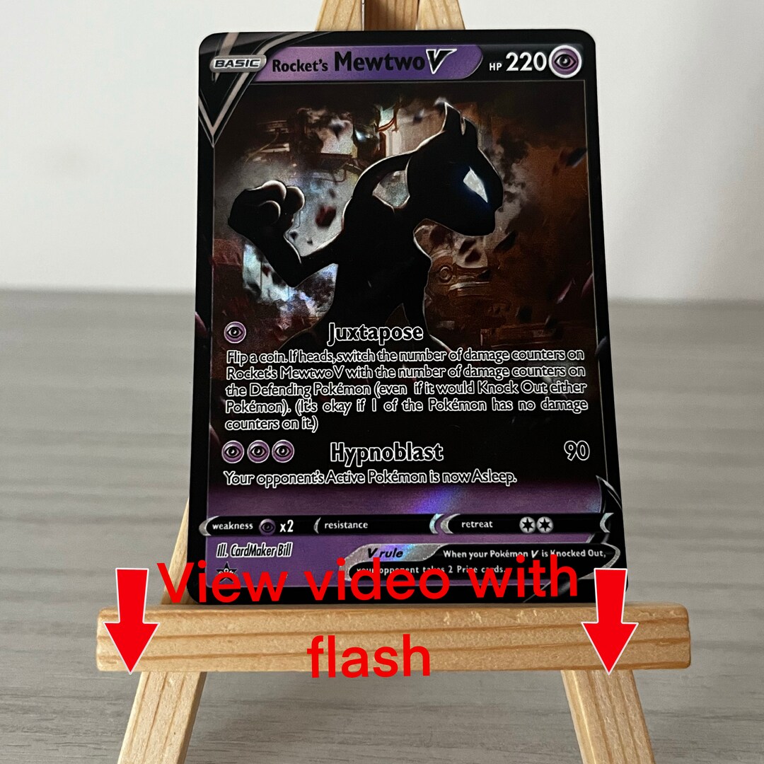 Custom Card Orica Dark Rocket's Mewtwo V Fan Art - Etsy