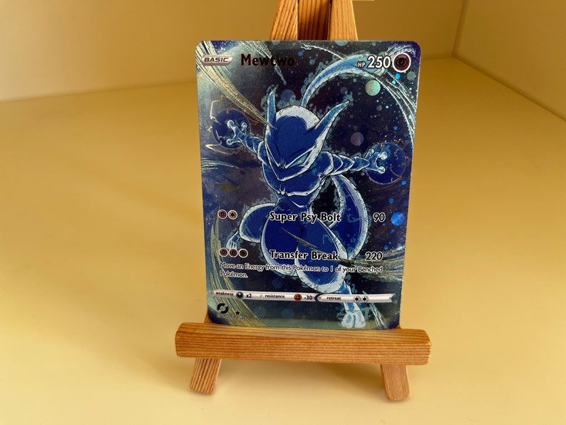 Custom Card Orica MEWTWO FULL Art Relief Effects Cosmo Holo Fanart - Etsy