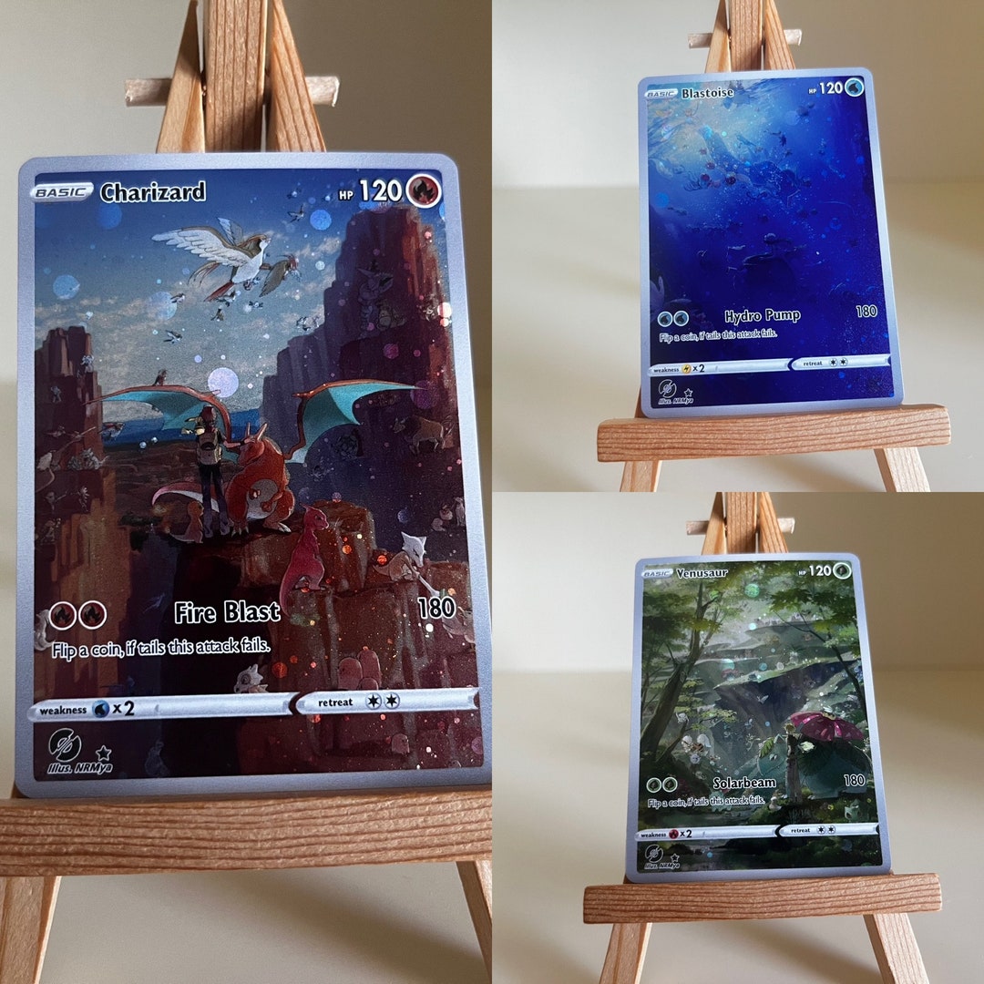 New Set Charizard Blastoise Venusaur Custom Card Orica Full Art Fan Art ...