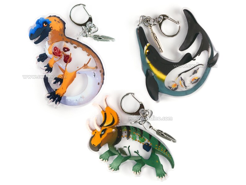 Shaker Keychain Dinosaur Belly - Etsy
