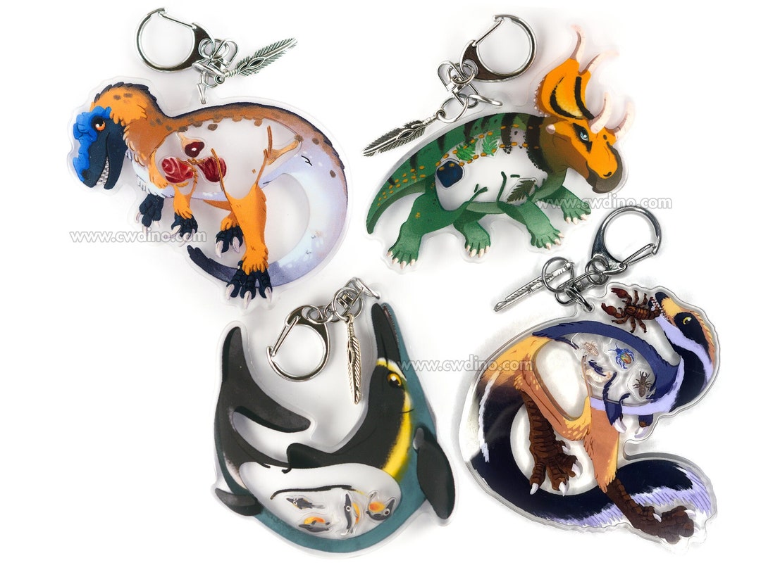 Shaker Keychain - Dinosaur Belly - Etsy