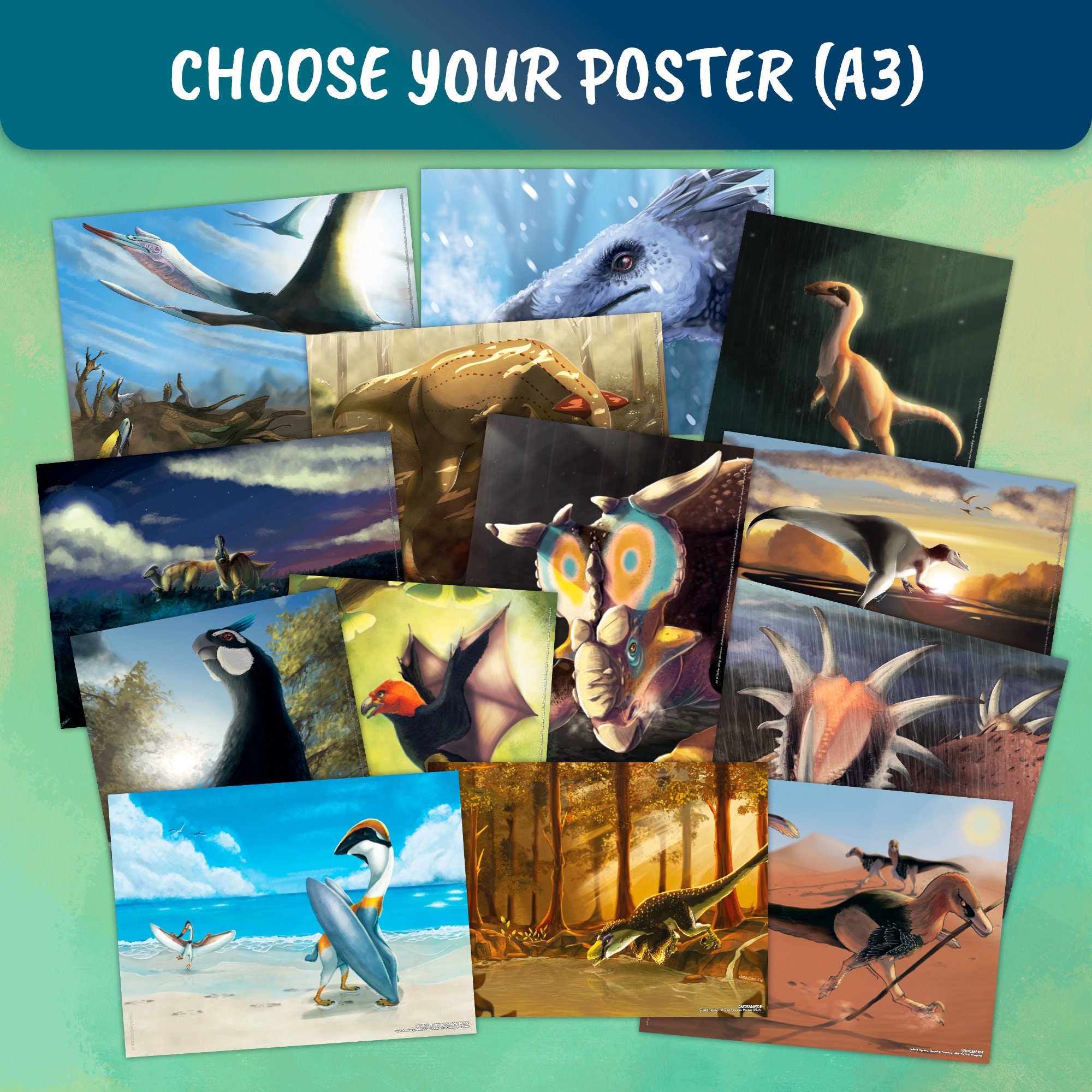 Choose Your Dinosaur Poster: A3 - Etsy