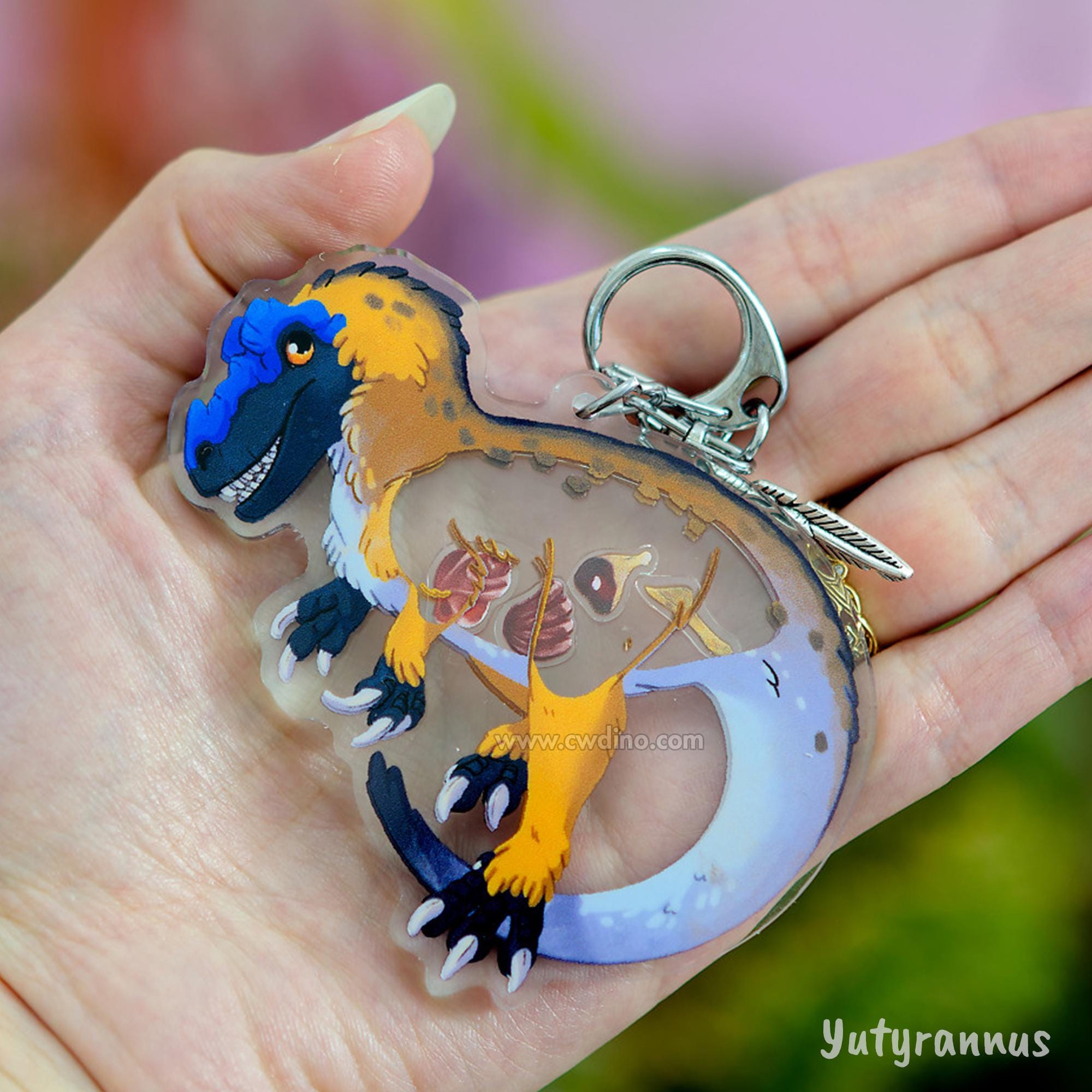 Shaker Keychain - Dinosaur Belly - Etsy