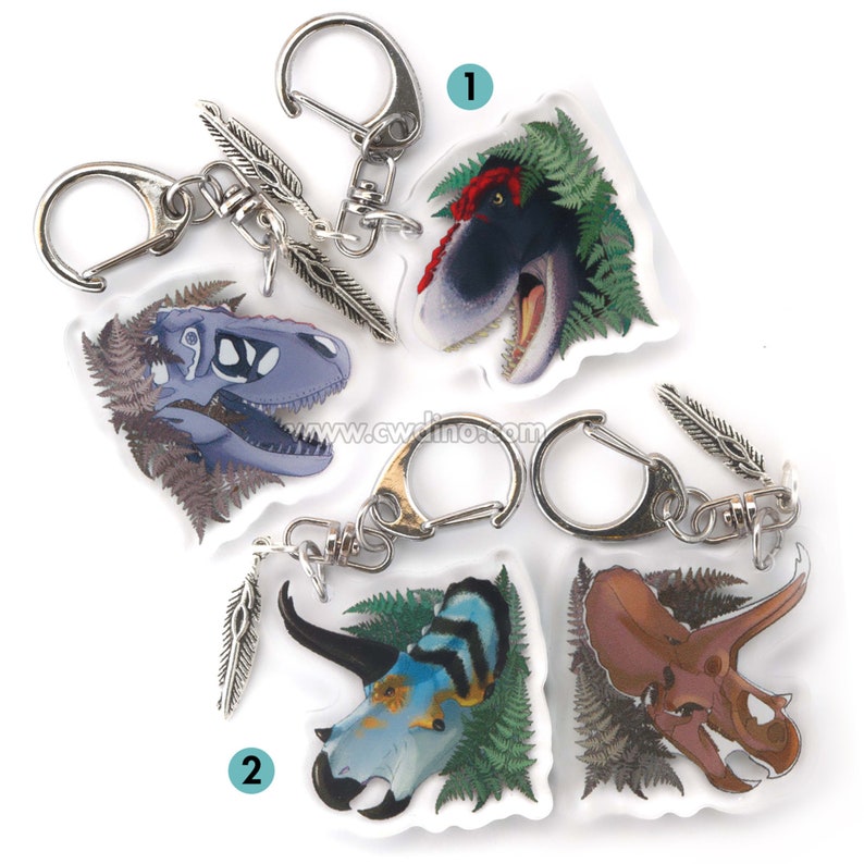 Double-sided Keychain Dinosaurs Skull - Etsy