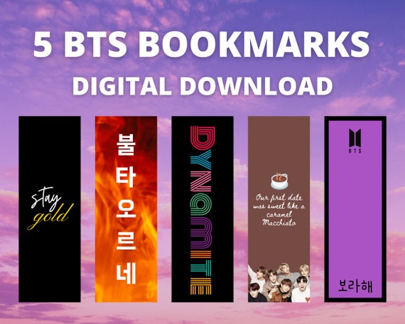 5 BTS Bookmarks Kpop Bookmarks Bangtan Bookmarks Printable | Etsy
