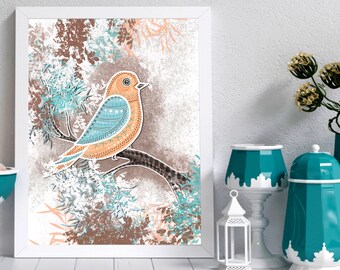 Spring Bird Art | Etsy