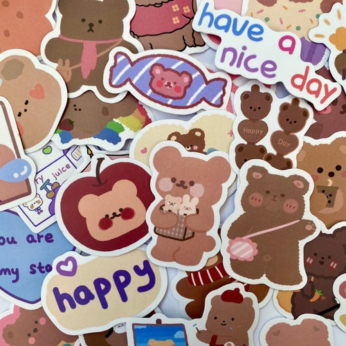 Yuxian 50 Sheets Cute Kawaii Sticker Book Cute Bunny Bear - Etsy