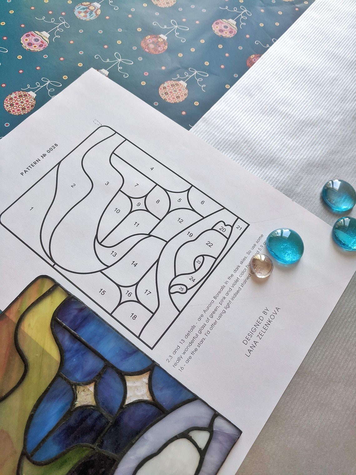 Polar Bear Digital Stained Glass Pattern 0028 Etsy
