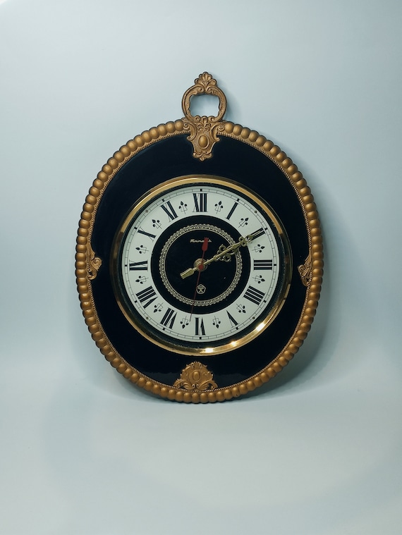 Soviet Large Wall Clock Amber Yantar Jantar Wood USSR Vintage ...