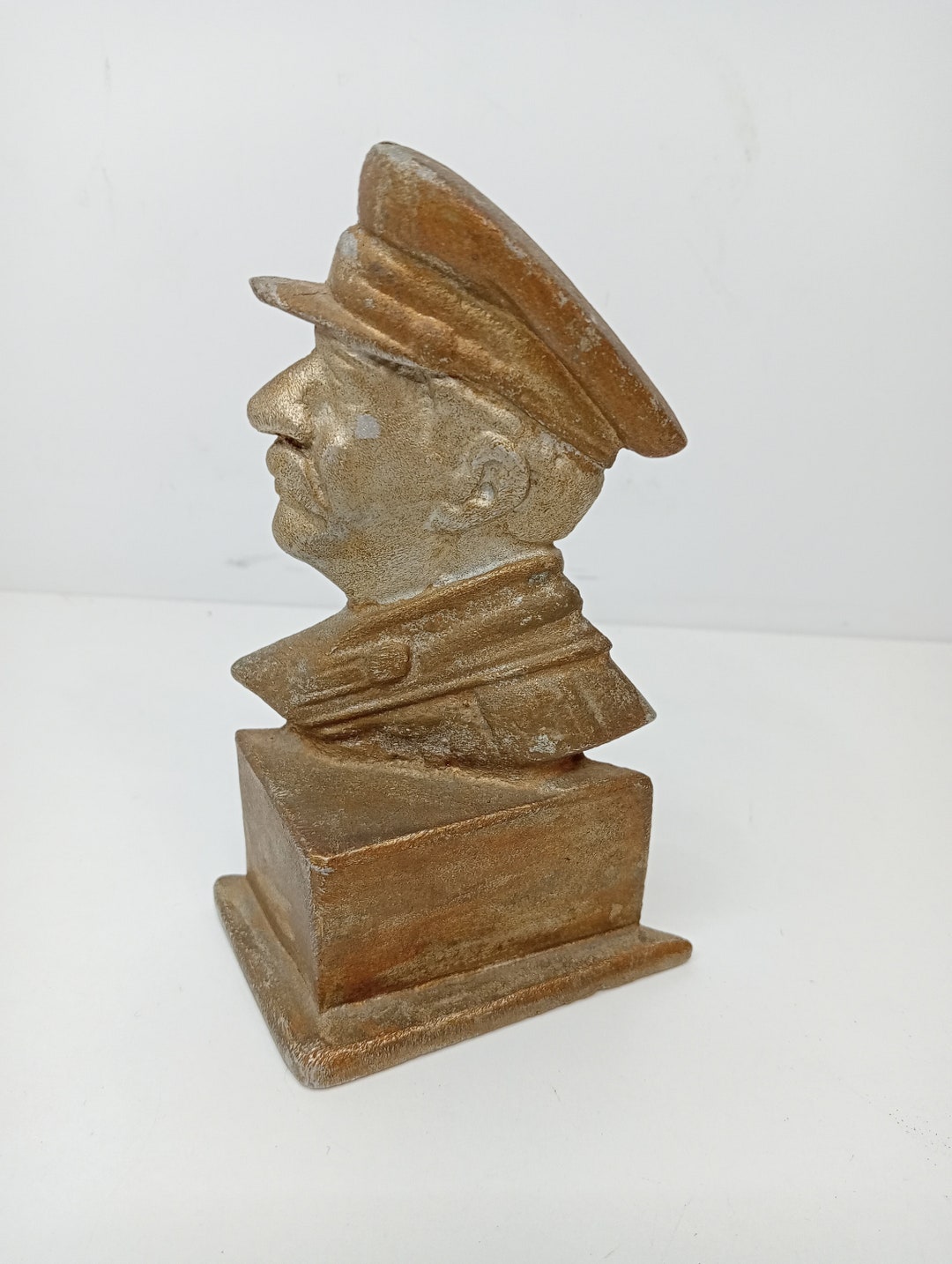 Soviet STALIN Portrait Bust Bas-relief USSR Propaganda Desk Ornament ...