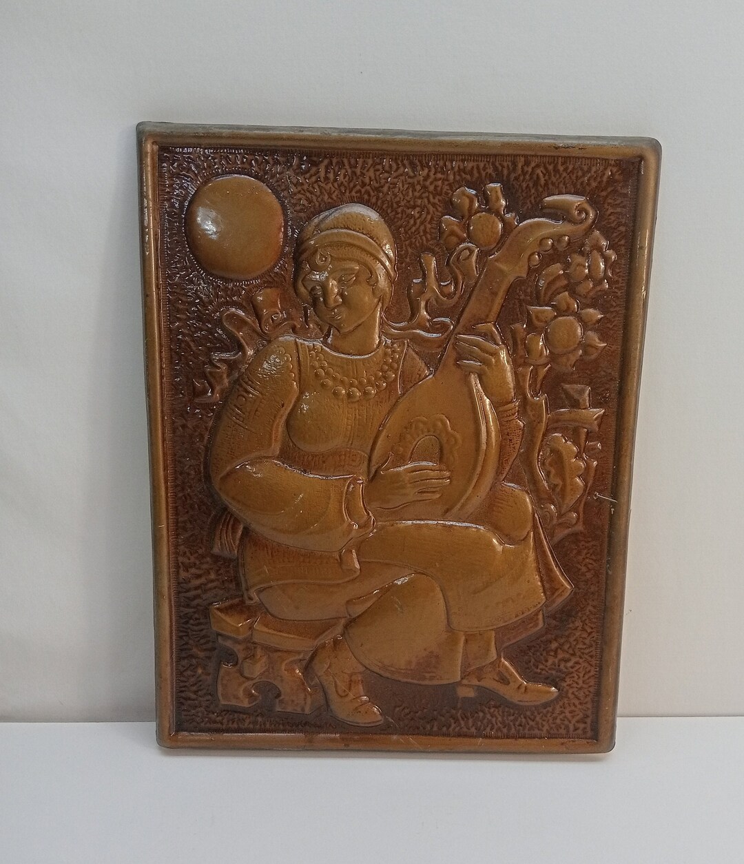 Souvenir USSR Bandura Player Painting Embossing Bas-relief - Etsy