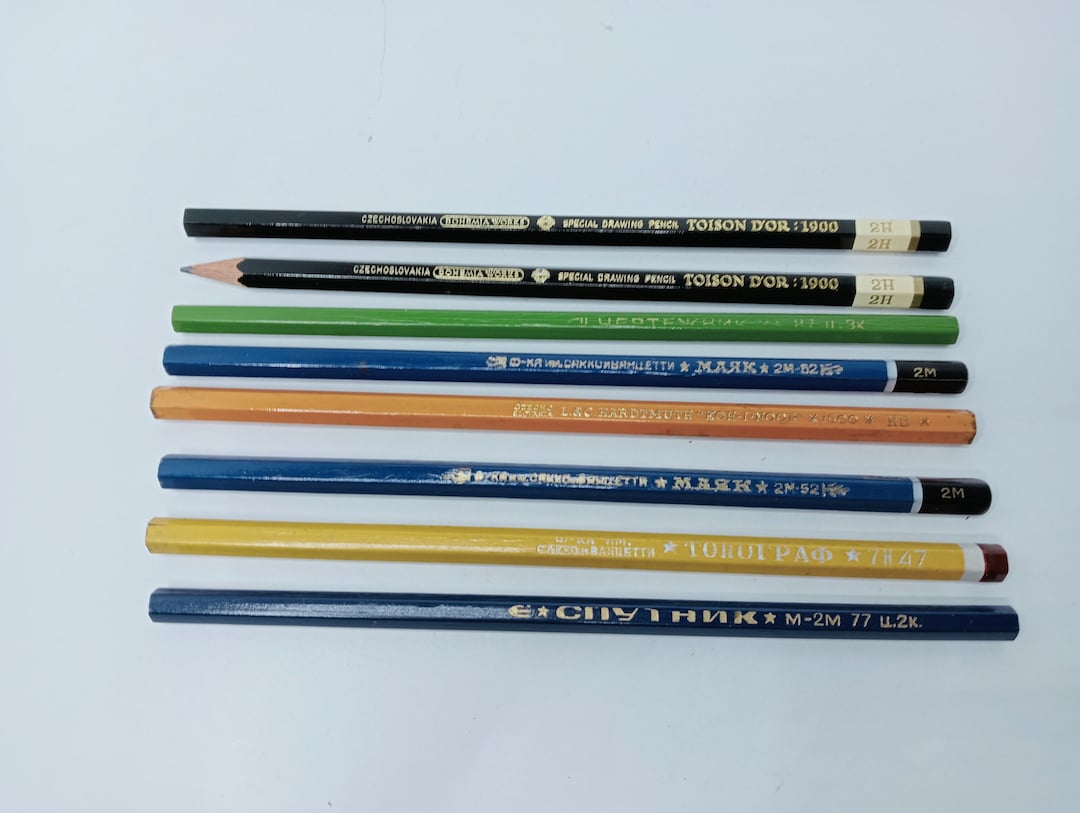 Soviet Various Pencils Collectible Drawing Pencil USSR Rare Old Vintage ...