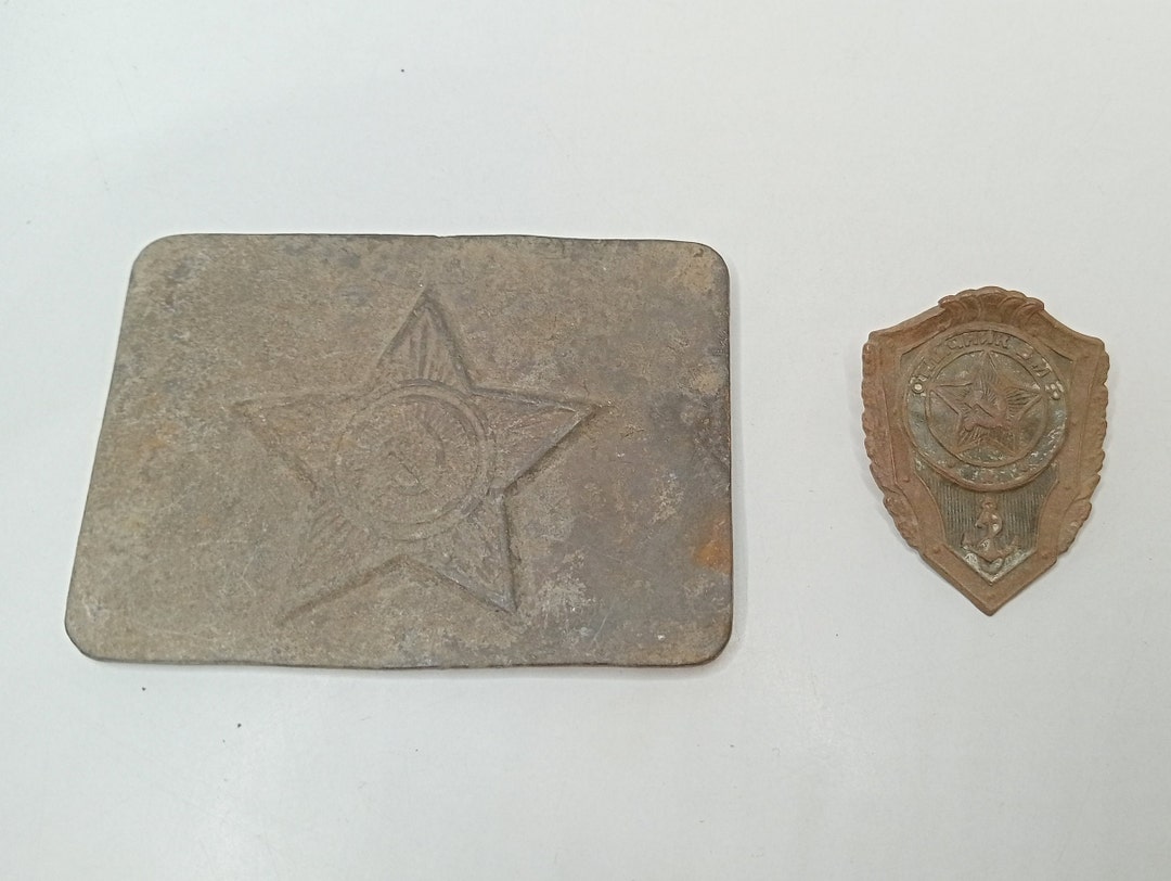 USSR Belt Buckle Military Collectible Badge IMF Excellence Navy Vintage ...