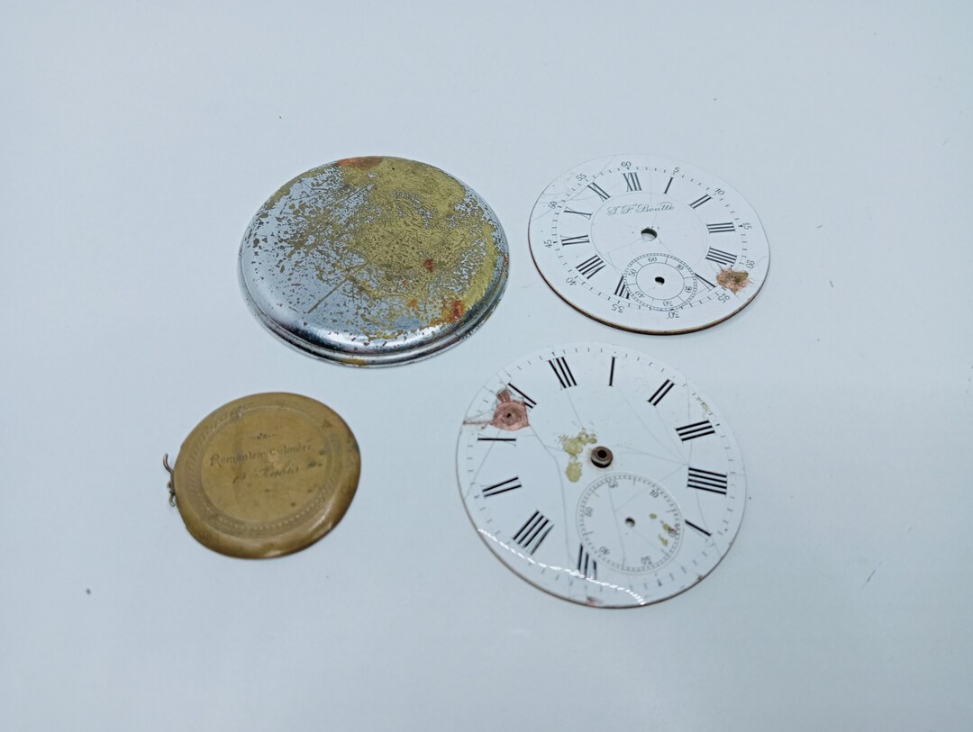 Antique Pocket Watch Spare Parts Dial Covers Accessories Vintage Boutte ...