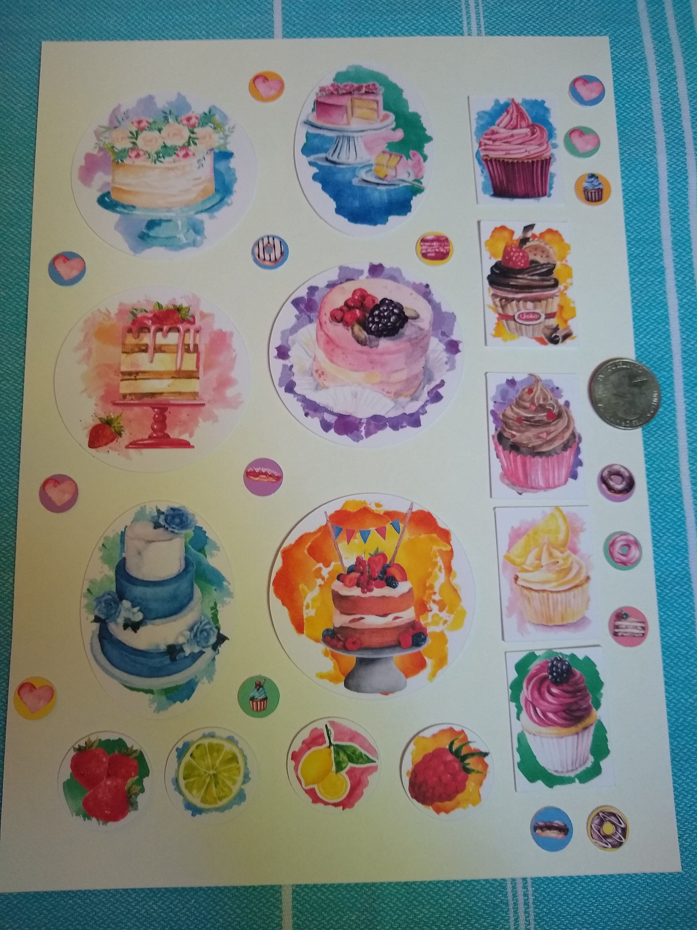 Cake sticker set | Etsy