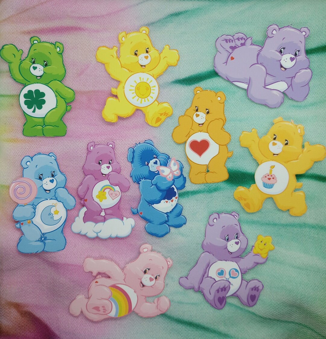 Full Set 10 Piece Care Bear Sticker Set - Etsy