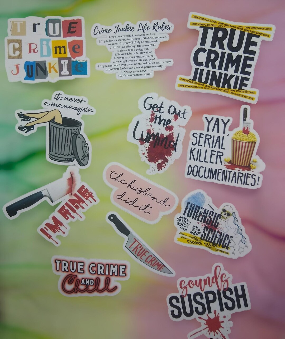 Full Set True Crime Stickers - Etsy